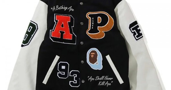 Crazy Patch Bape Wool Varsity Jacket