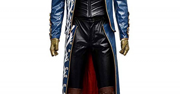 Devil May Cry 3 Vergil Blue Leather Trench Coat