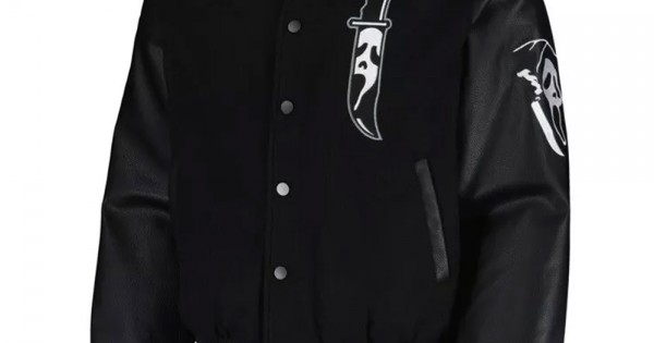Ghostface Scream Horror Scary Slasher Varsity Jacket