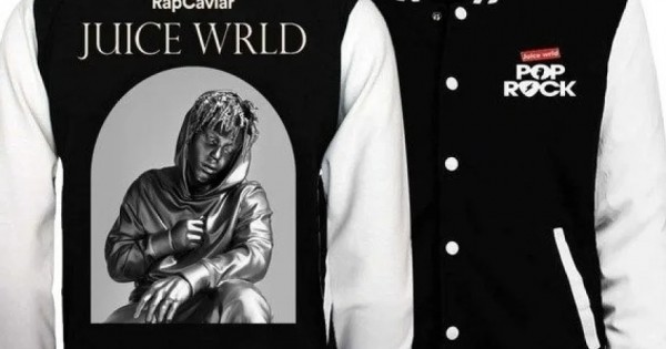 Juice Wrld Black & White Varsity Jacket