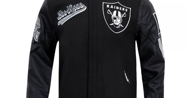Las Vegas Raiders Script Tail Classic Rib Varsity Jacket