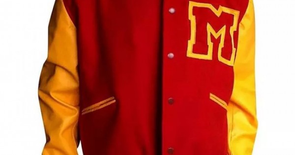 Mens Michael Jackson Thriller M Logo Varsity Letterman Jacket