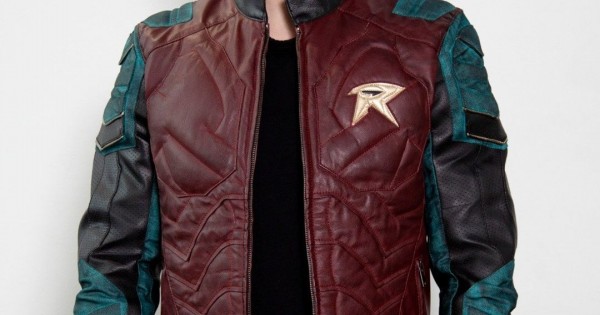 Mens Robin The Titans Leather Halloween Costume Jacket