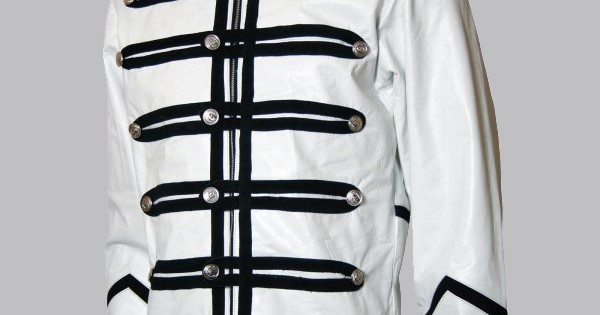 Military Style Men White Motorcycle Jacket