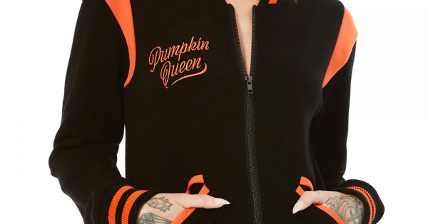 Pumpkin Queen Black Varsity Jacket