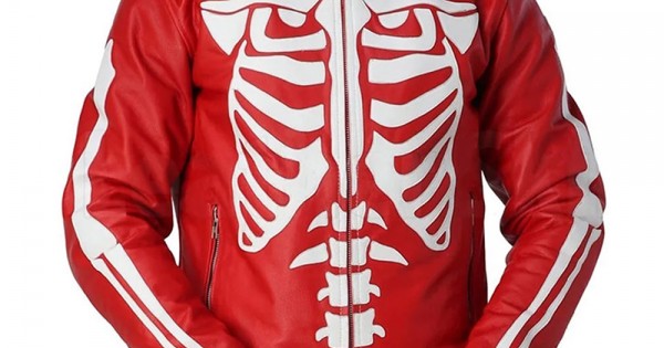 Skeleton Leather Red Jacket