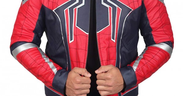Spiderman Infinity War Red Leather Jacket Costume