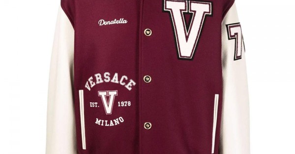 V Felted-Wool and Leather Varsity Jacket