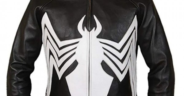 Venom Black Leather Jacket Costume