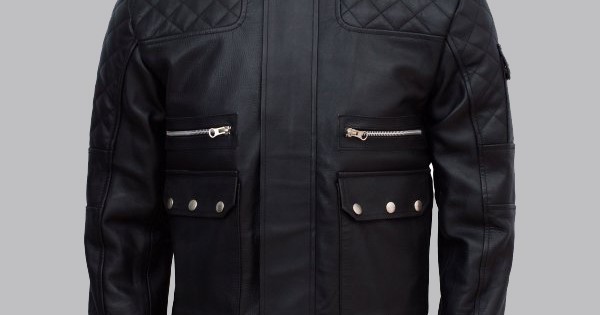 Work Wear Black Bomber Leather Jacket