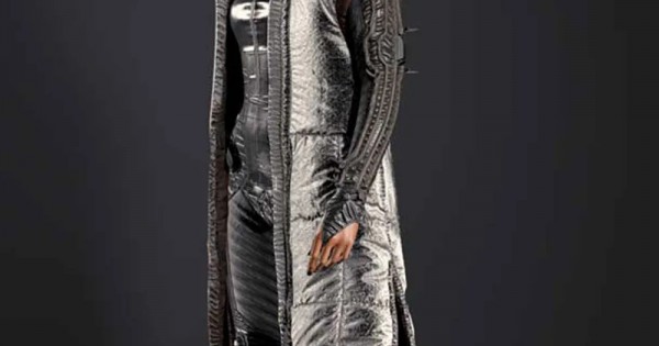 Cyberpunk 2077 Brigitte Silver Sleeveless Coat