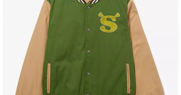 DreamWorks Shrek Logo Green Varsity Jacket
