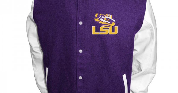 LSU Tigers Graduate Purple and White Varsity Jacket